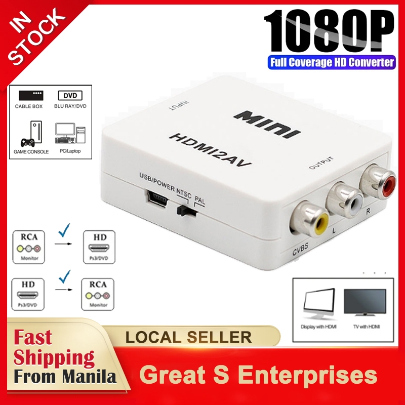HDMI To AV Converter HDMI To Old TV RCA AV/CVBS Adapter Mini HDMI2AV ...