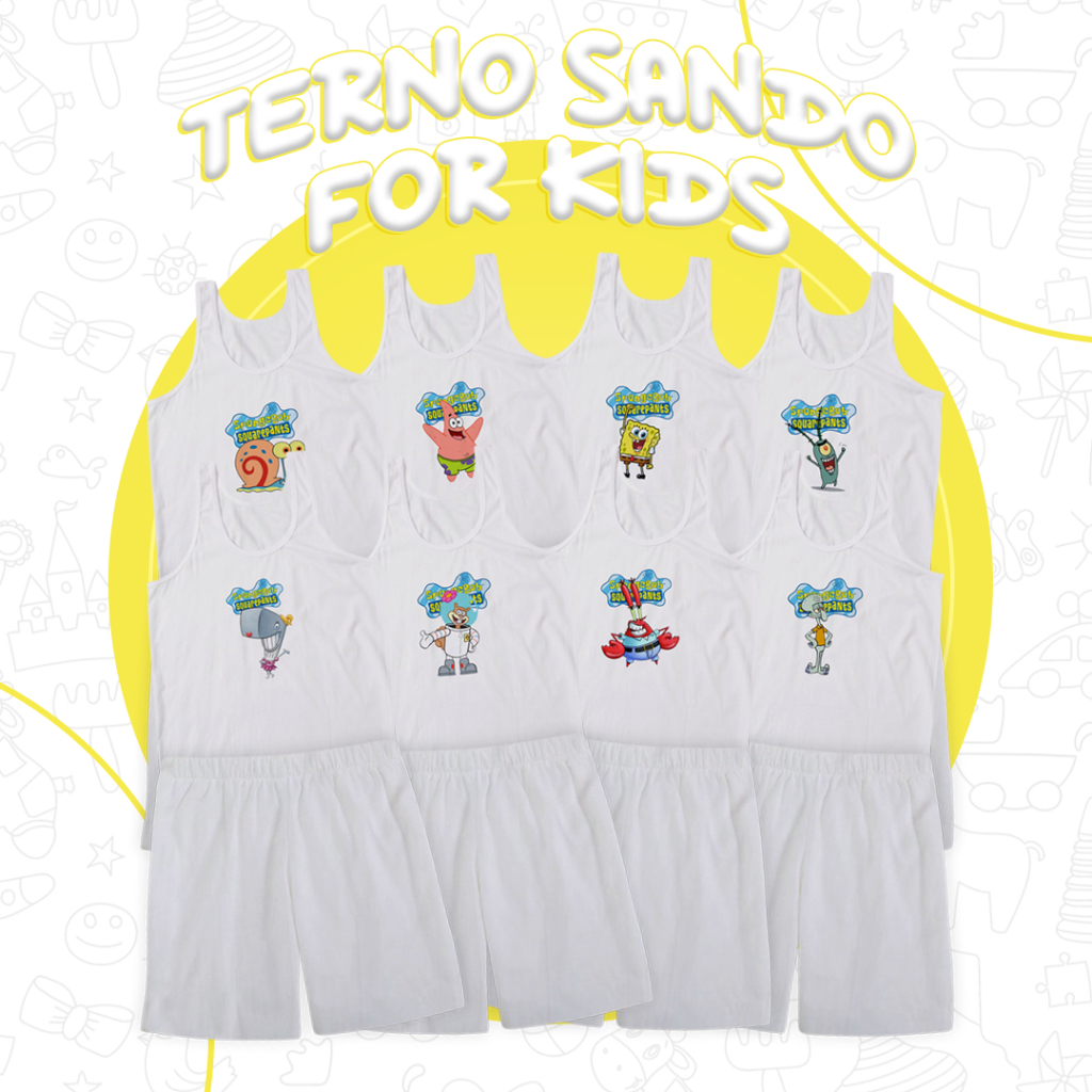 kiddie clo terno sando for kids boys assorted SPONGEBOB terno sando ...