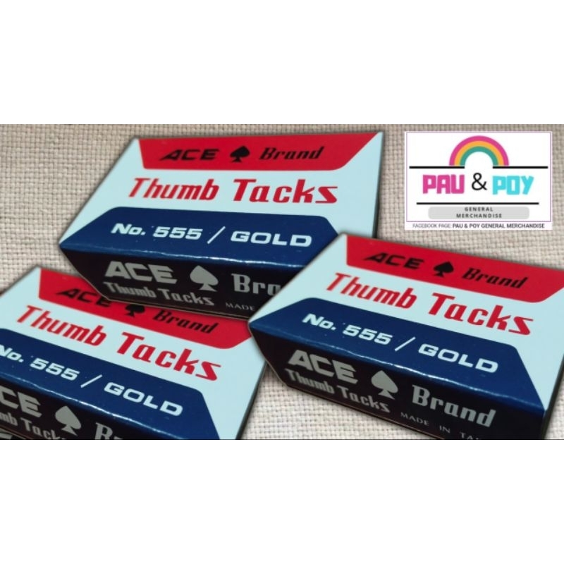 {ACE BRAND} THUMBTACKS 1 BOX 75 PCS or more / SOLD PER BOX | Shopee ...