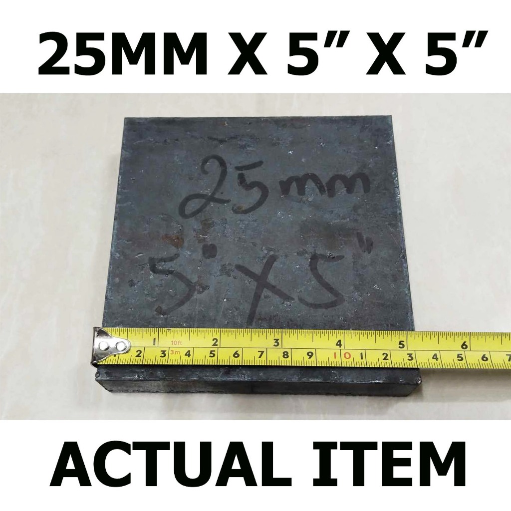 MS BASE PLATE 25MM X 5" X 5" MILD STEEL === BAKAL 25MM X 5" X 5 ...