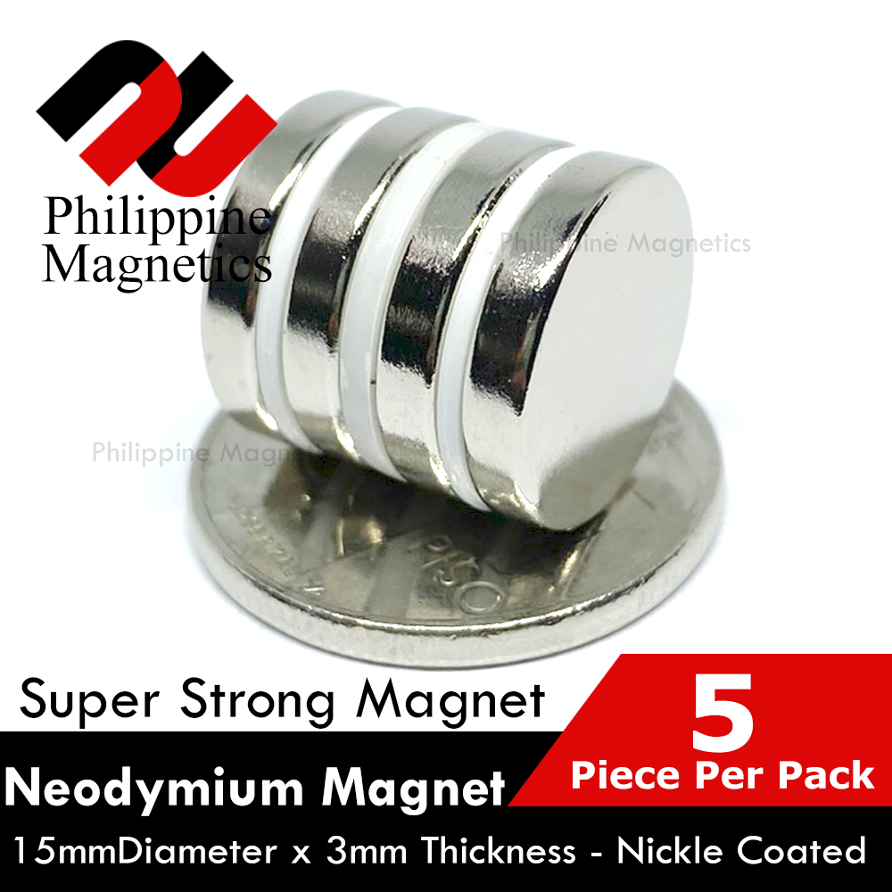 1 Piece 15mm Diameter x 3mm Thick Super Strong Neodymium Magnet. Ndfeb ...