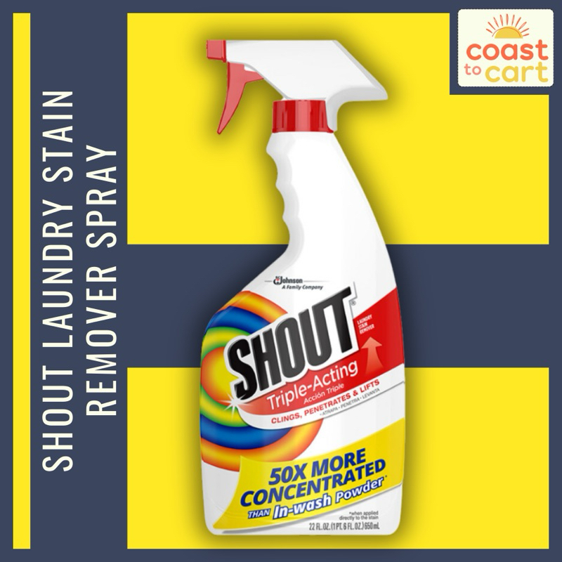 Shout Laundry Stain Remover Spray, Triple-Acting Formula - Prewash ...
