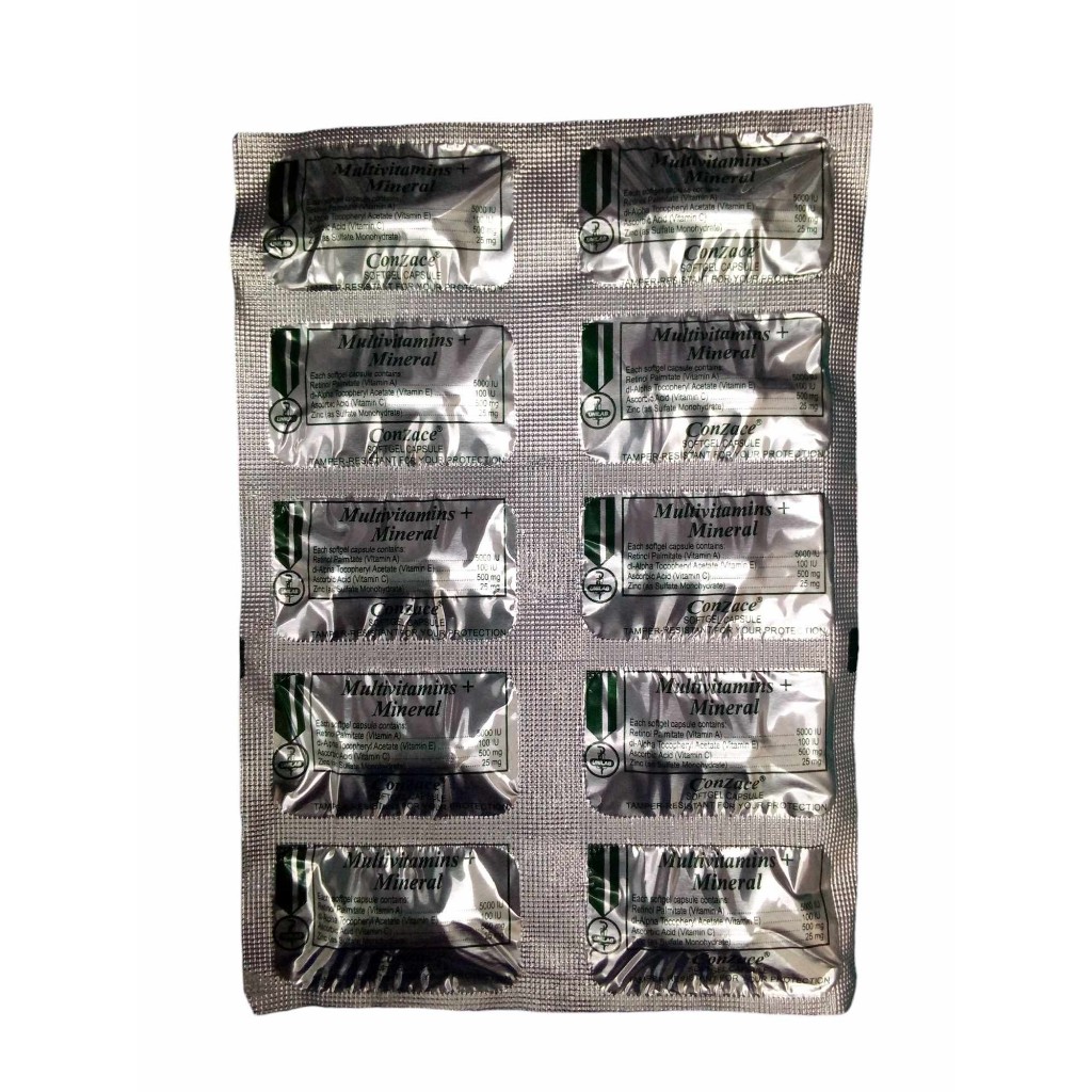 Conzace (Multivitamins+Mineral) Capsule 9+1 Value Pack (10pcs/Capsule ...