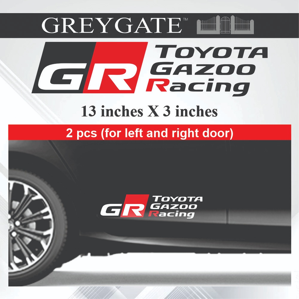TOYOTA GR Gazo Racing Car Door Sticker 2 Pieces ALL Weather Proof ...