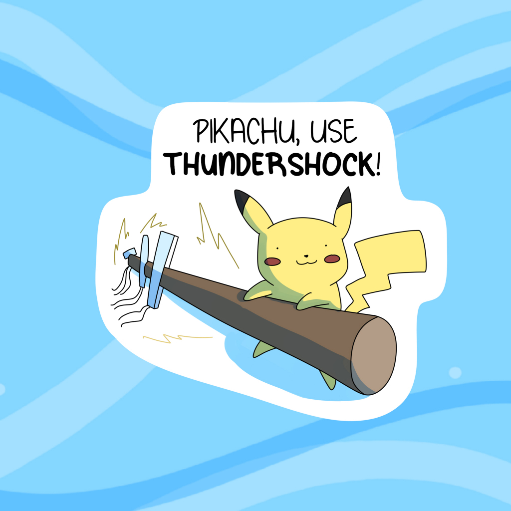 SSKAIT Pikachu Waterproof funny pokemon mood die cut sticker - Use ...