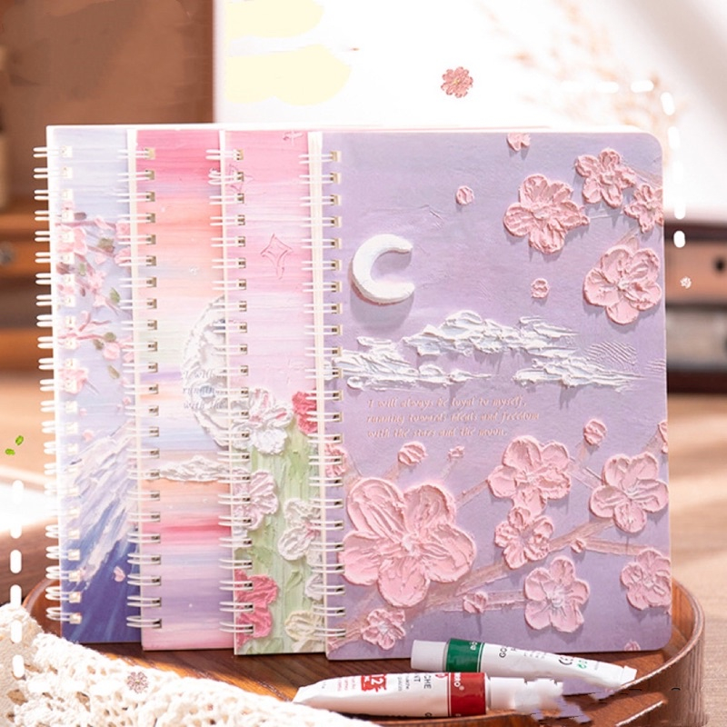 4pcs/set A5 Cute Cartoon Spiral Notebook Mini Portable Coil Notepad ...