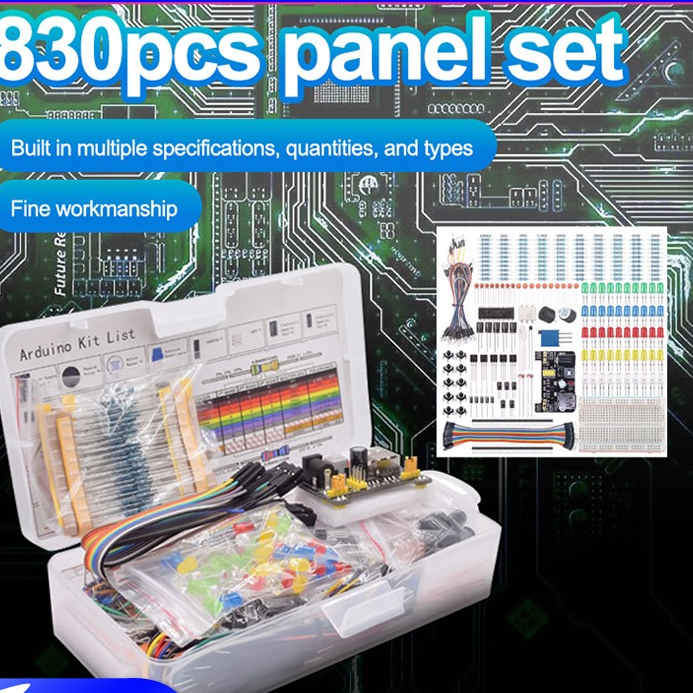 830 Breadboard Set Tie-points Breadboard Set Electronic Component Basic ...