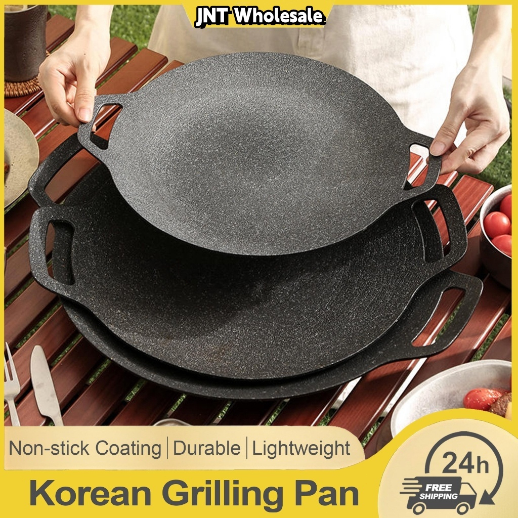 BBQ Grilling Pan Non-stick Oil Frying Baking Pan Outdoor Camping ...