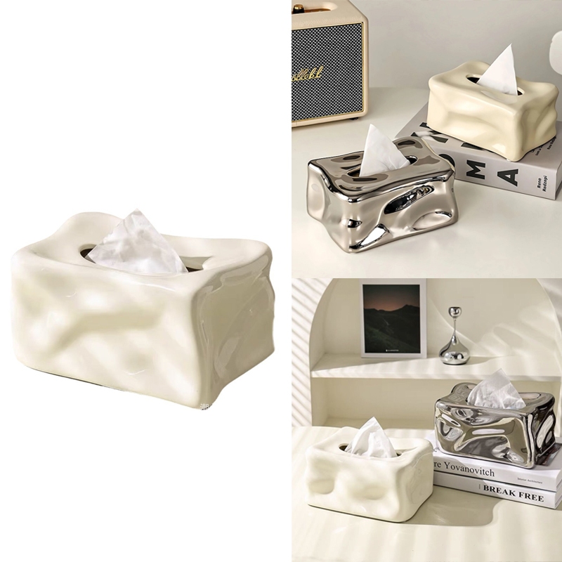 Tissue Box Ceramic Glacier Tissue Storage Box Living Room Light Luxury ...