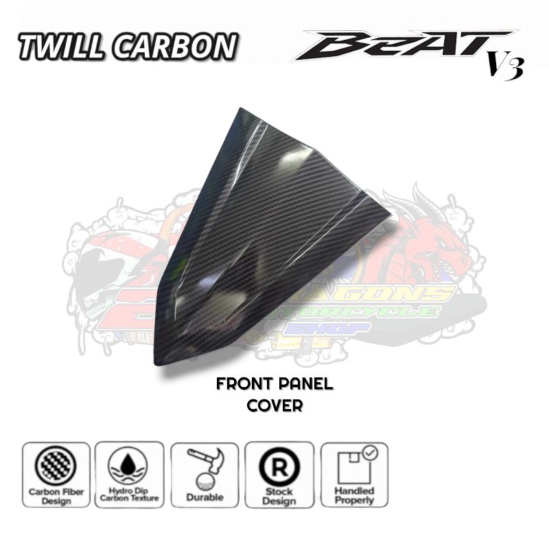 NEW!! Honda Beat fi v3 hydro dip carbon front panel cover | Shopee ...
