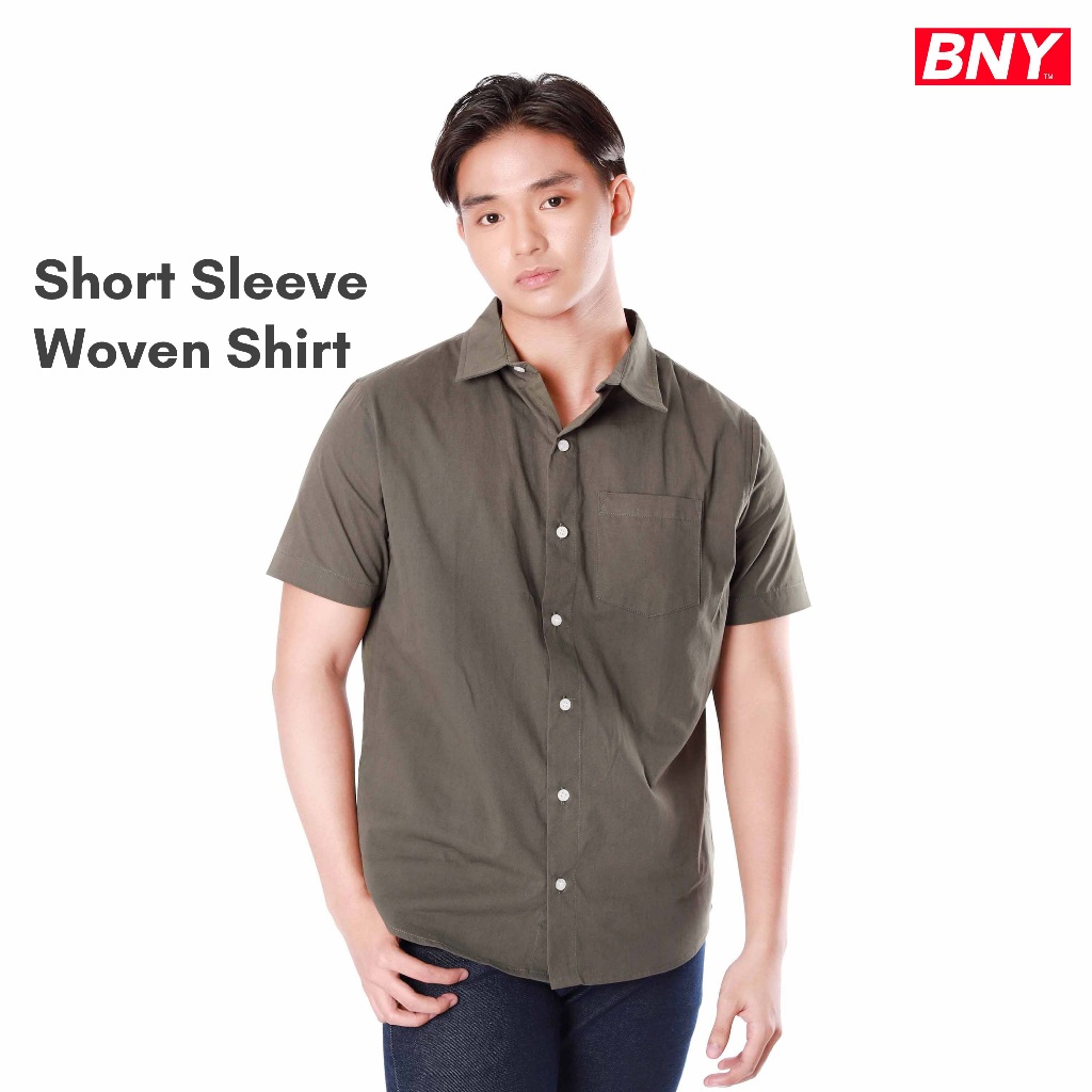 BNY Men's Short Sleeve Woven Shirt (162) | Shopee Philippines