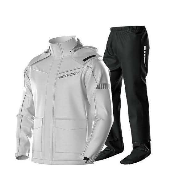 Motowolf Raincoat Terno Jacket and Pants with Reflector Reusable Kapote ...