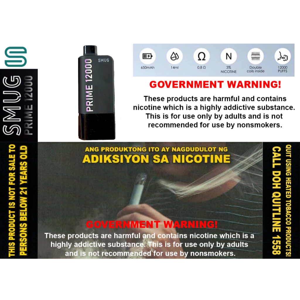 SMUG PRIME 12000 PREFILLED PODS (V1 compatible) | Shopee Philippines
