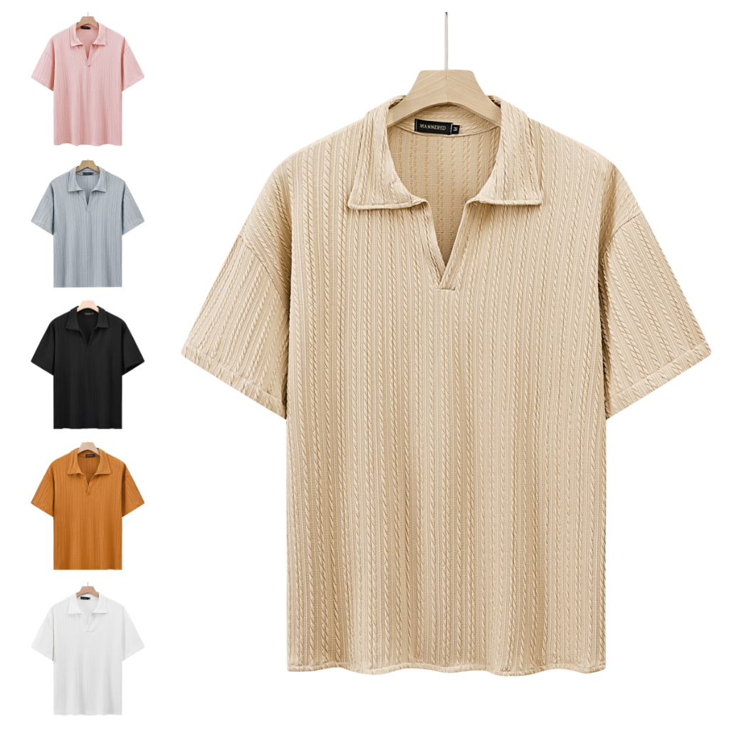 MANNERED by HUILISHI Boxy Cropped SUPER BIG SIZE Polo Shirts Cotton ...