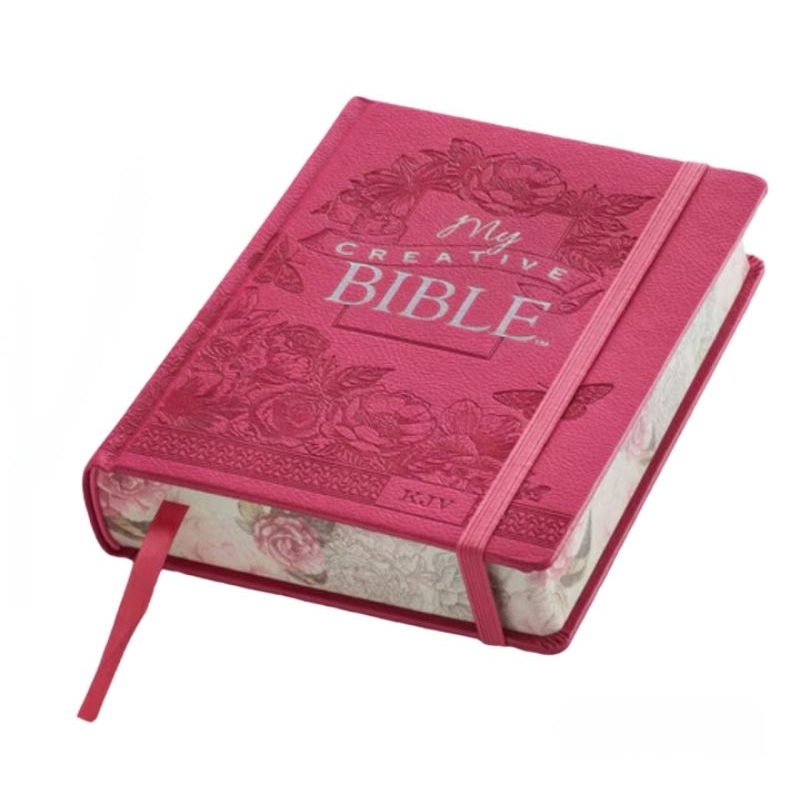 KJV My Creative Bible Bright Pink Hardcover Faux Leather Journaling ...