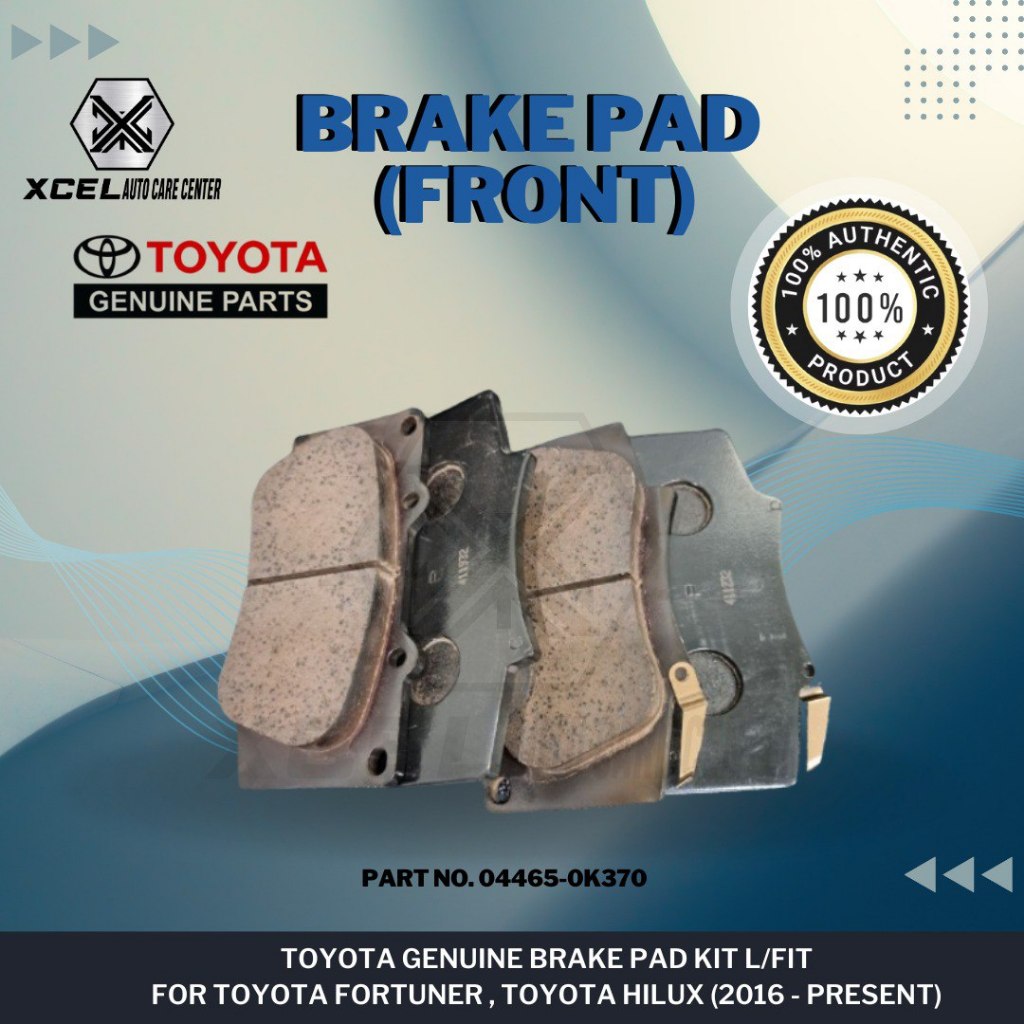 TOYOTA GENUINE PARTS - BRAKE PADS (FRONT) 04465-0K370 FOR TOYOTA ...