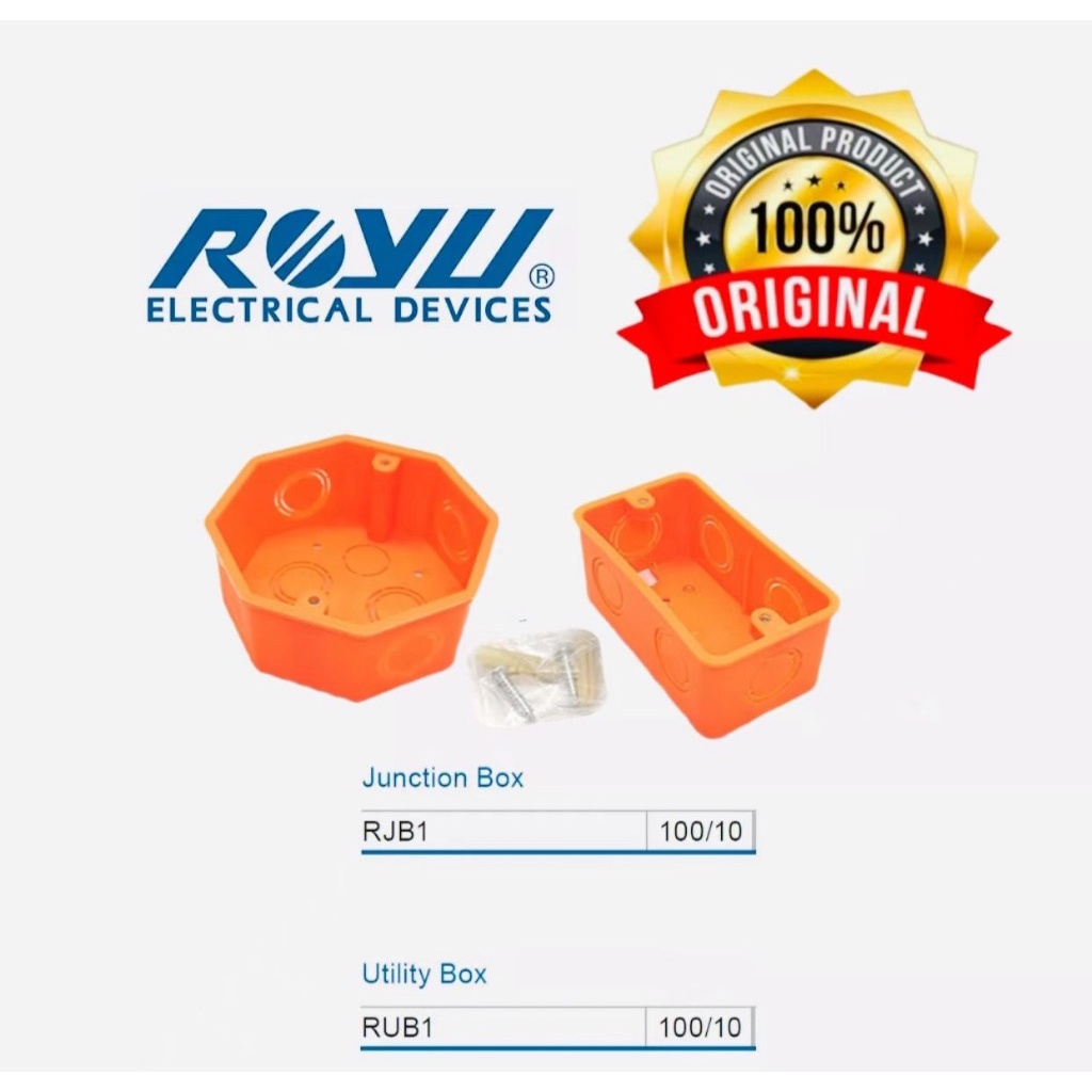 Royu Junction Box 4x4, Utility Box 4x2 with SCREW | Shopee Philippines