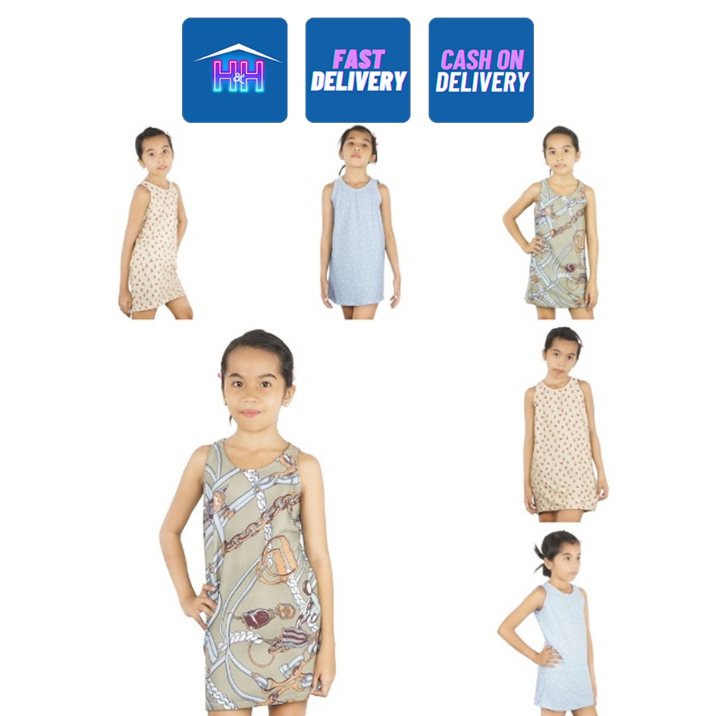 *H&H Girls 4-7 y/o Kids AJ Dress Sleeveless Sando Bestida Damit Pambata ...