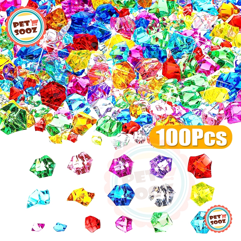 Acrylic gem stones Plastic crystals gemstones toy for aquarium ...