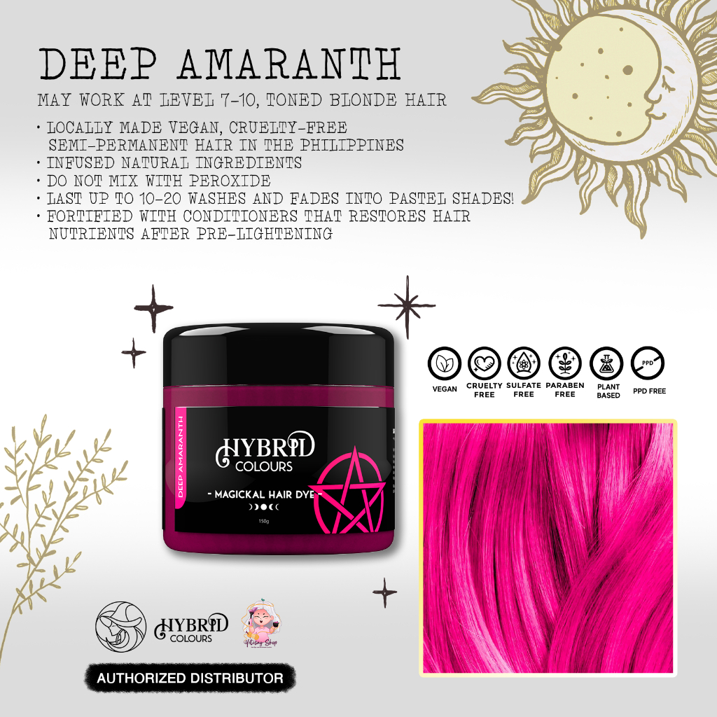 Magickal Dye Deep Amaranth (Hot Pink) Semi Permanent Hair Dye - Hybrid ...