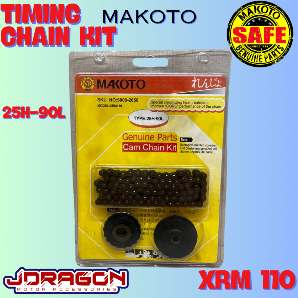MAKOTO TIMING CHAIN KIT WITH ROLLER (XRM 110) (90L) | Shopee Philippines