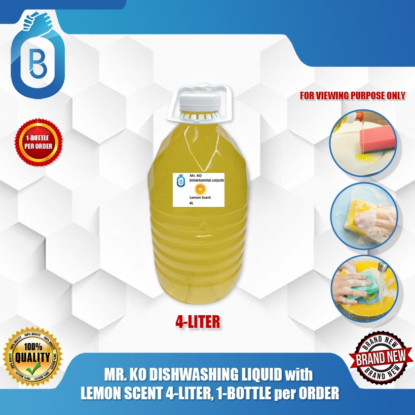 MR. KO DISHWASHING LIQUID with LEMON SCENT 4-LITER, 1-BOTTLE per ORDER ...