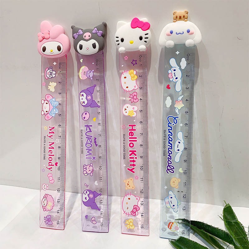 Sanrio Ruler Hello Kitty Kuromi My Melody Cinnamoroll Cartoon Children ...