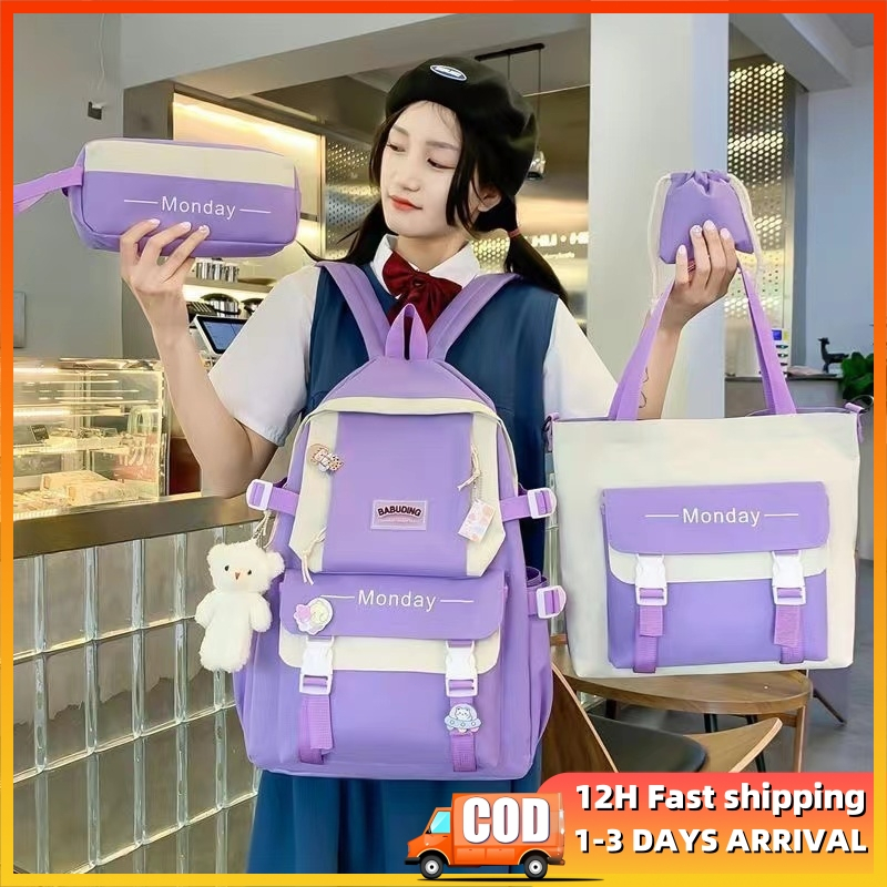 Women's Bags 4 in 1 Backpack Fashion Backpacks Trend High School ...