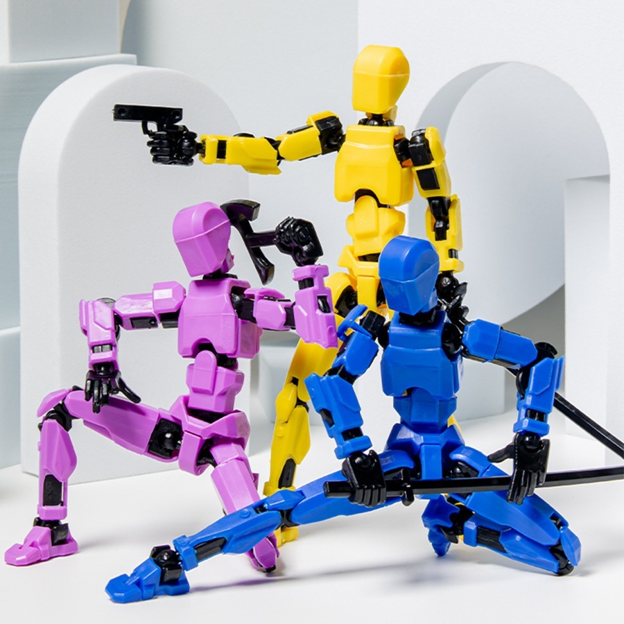 Lucky 13 Movable Joints Toys Action Figure kids 13 Robot Toy 3D Dummy ...