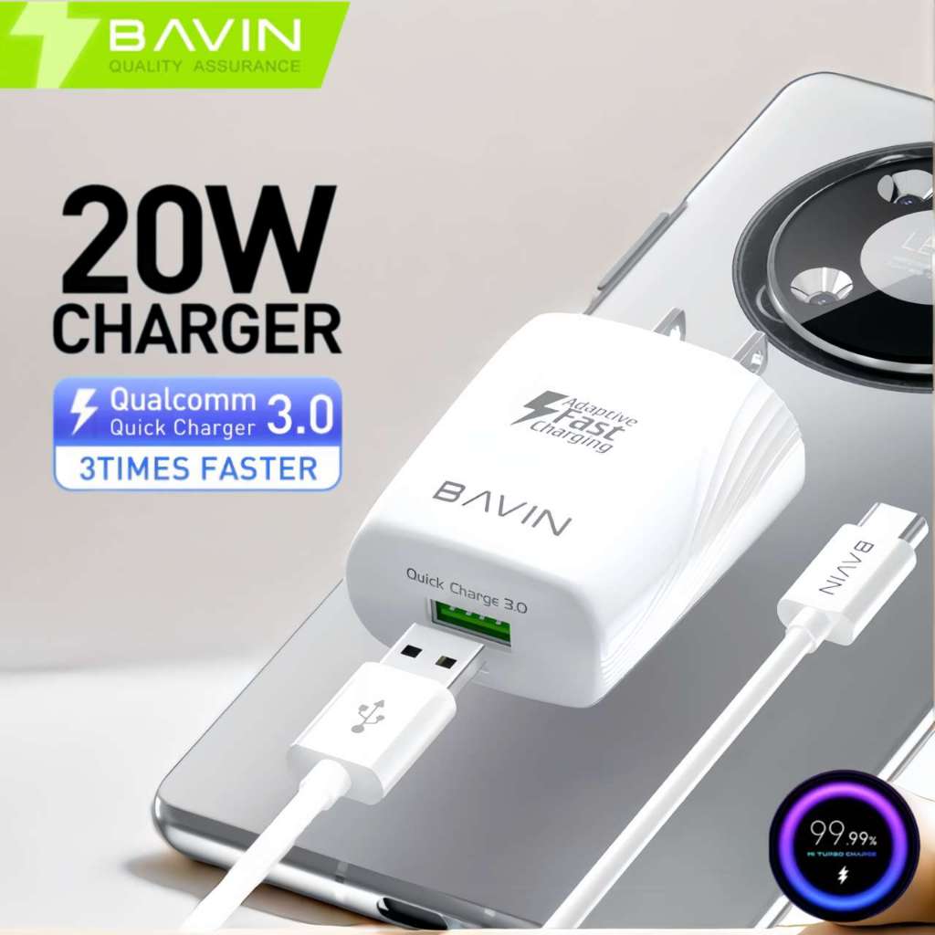 BAVIN PC586 Fast Charging Qc3.0 20W Charger Qualcomm Usb Port Adapter ...