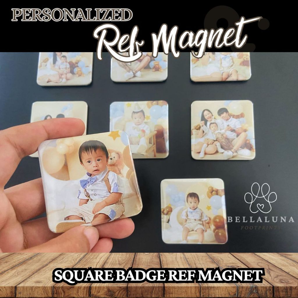 Personalized Ref Magnet Square Badge for Souvenir, Gifts BELLALUNA ...