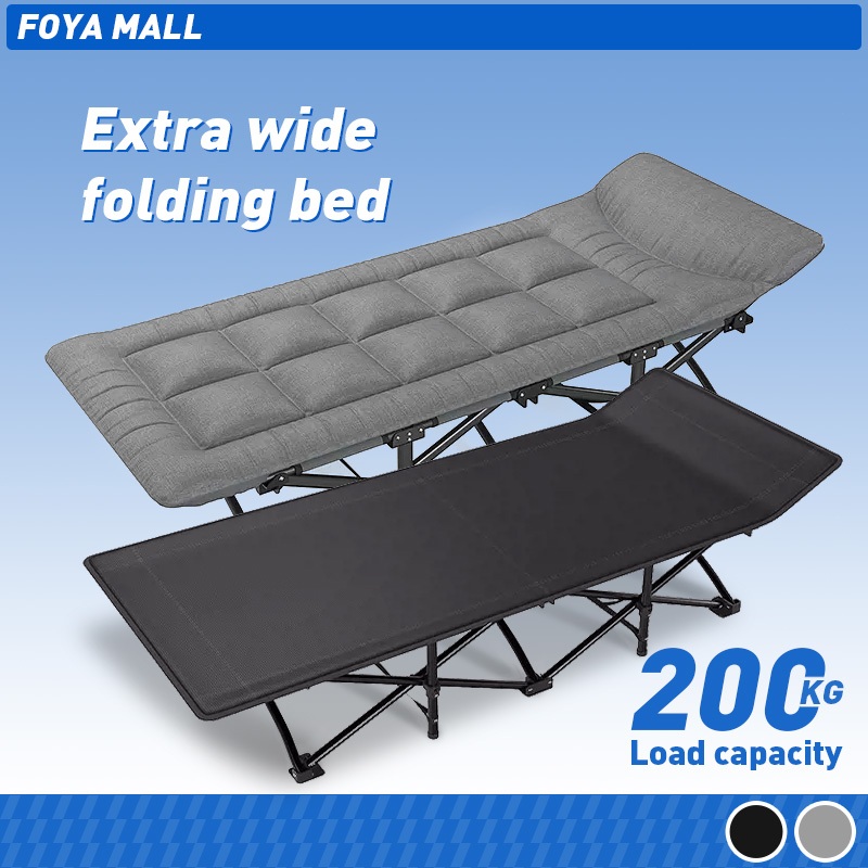 Outdoor Folding Bed 190CM black portable nap nap folding bed simple ...