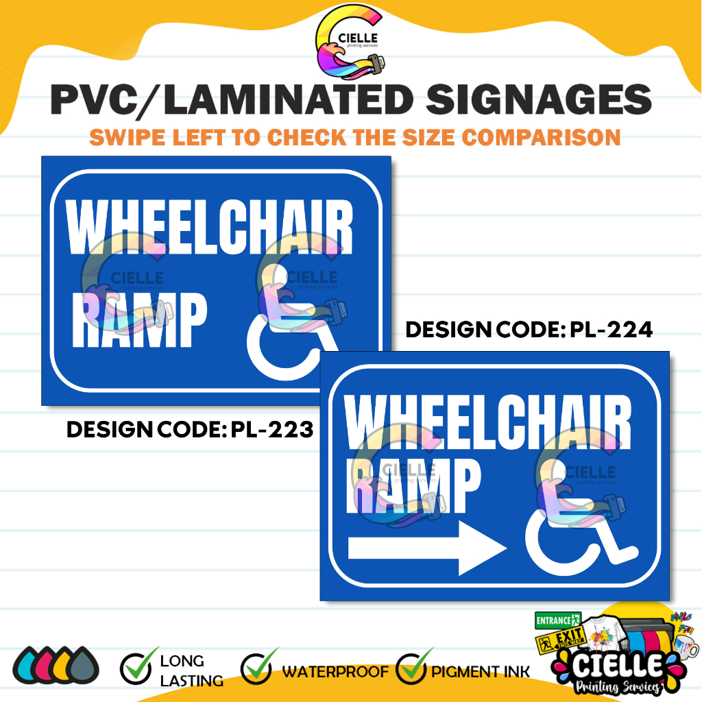 PVC/LAMINATED/STICKER SIGNAGES (PL-223&PL-224) - Wheelchair Ramp ...