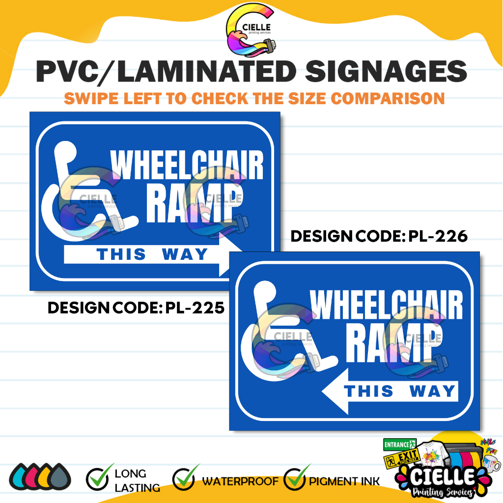 PVC/LAMINATED/STICKER SIGNAGES (PL-225&PL-226) - WHEELCHAIR RAMP ...
