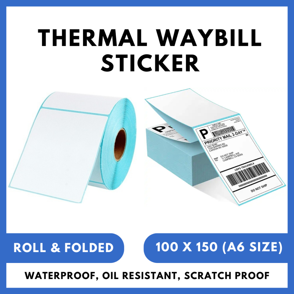 A6 WAYBILL THERMAL STICKER PAPER 100X150MM WAYBILL STICKER FOR SHOPEE ...
