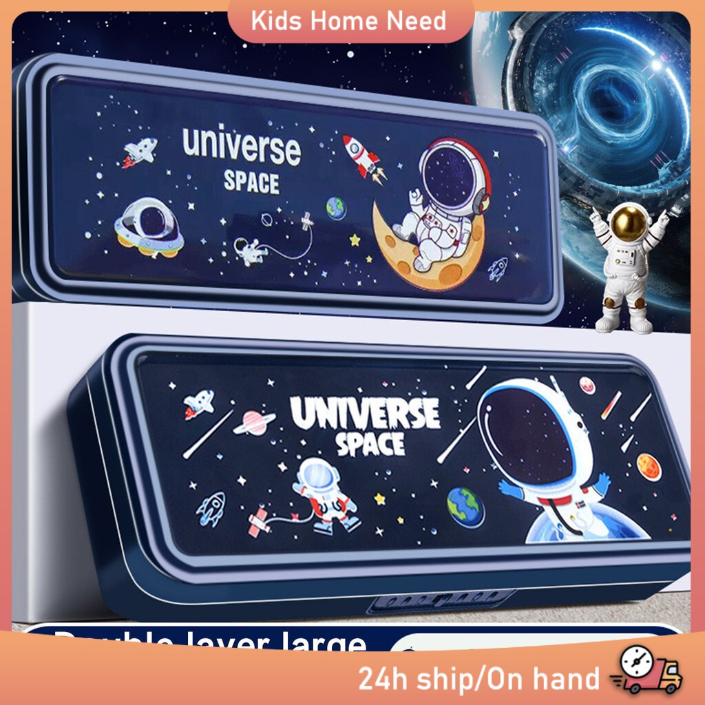 Kids Stationery Box Cartoon Astronaut Pencil Case For Combination Lock ...