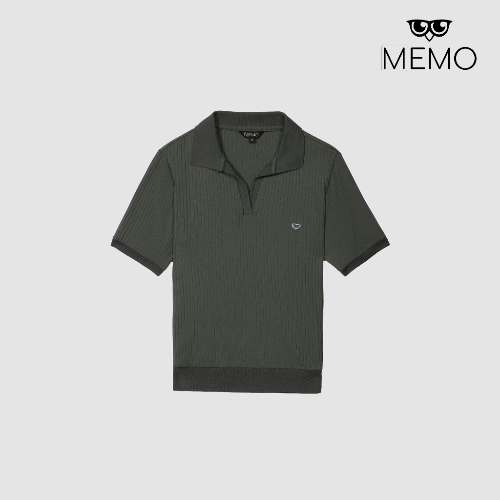 Memo V-Neck Polo For Women (Olive) | Shopee Philippines
