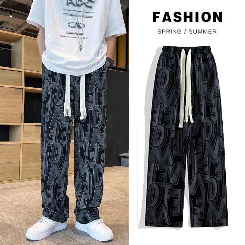 Corduroy Pants For Men Stripe Texture Cut Slacks Slocks Korean Baggy ...