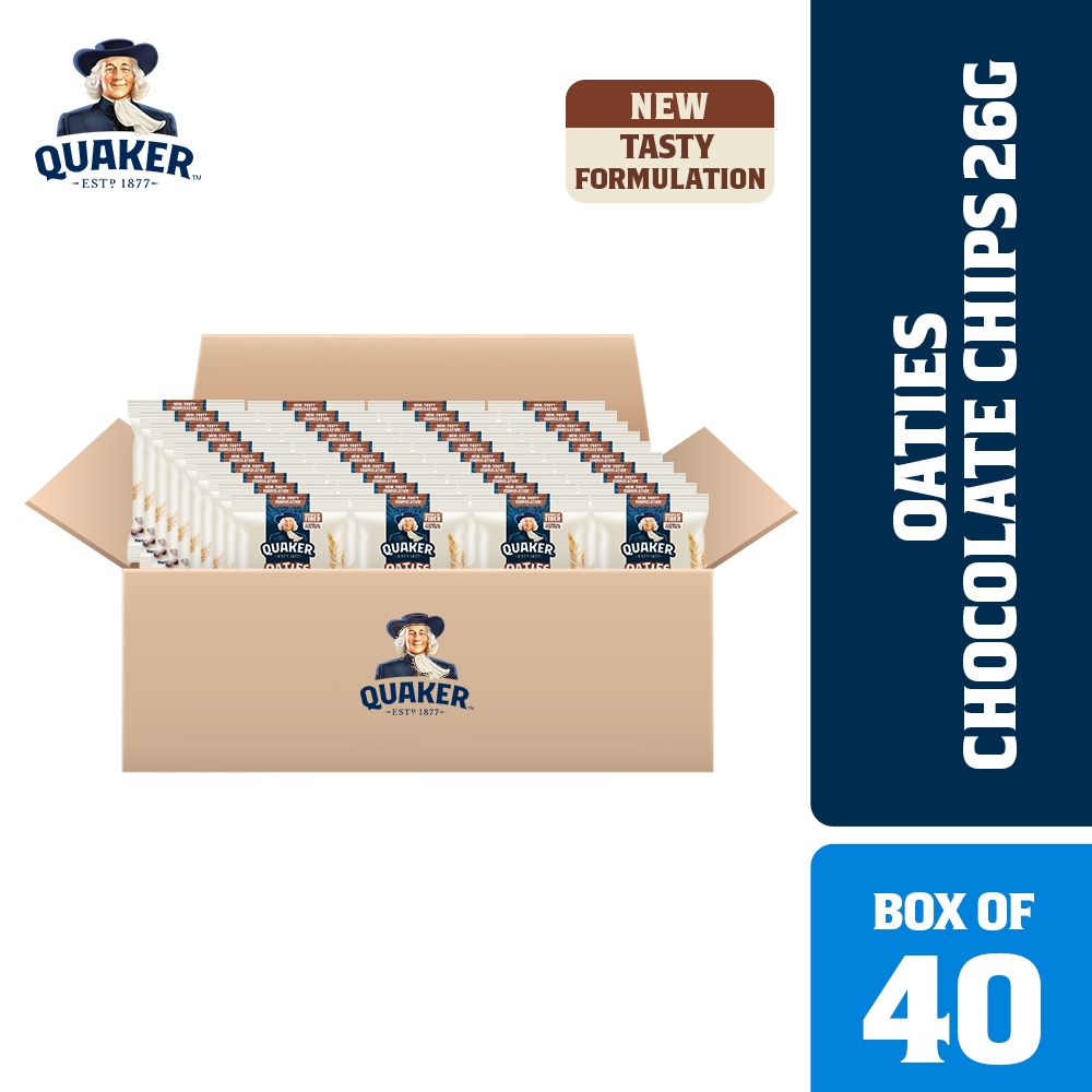 [CASE] Quaker Oaties Mini Oat Cookies Chocolate Chips 26g - Pack of 40 ...