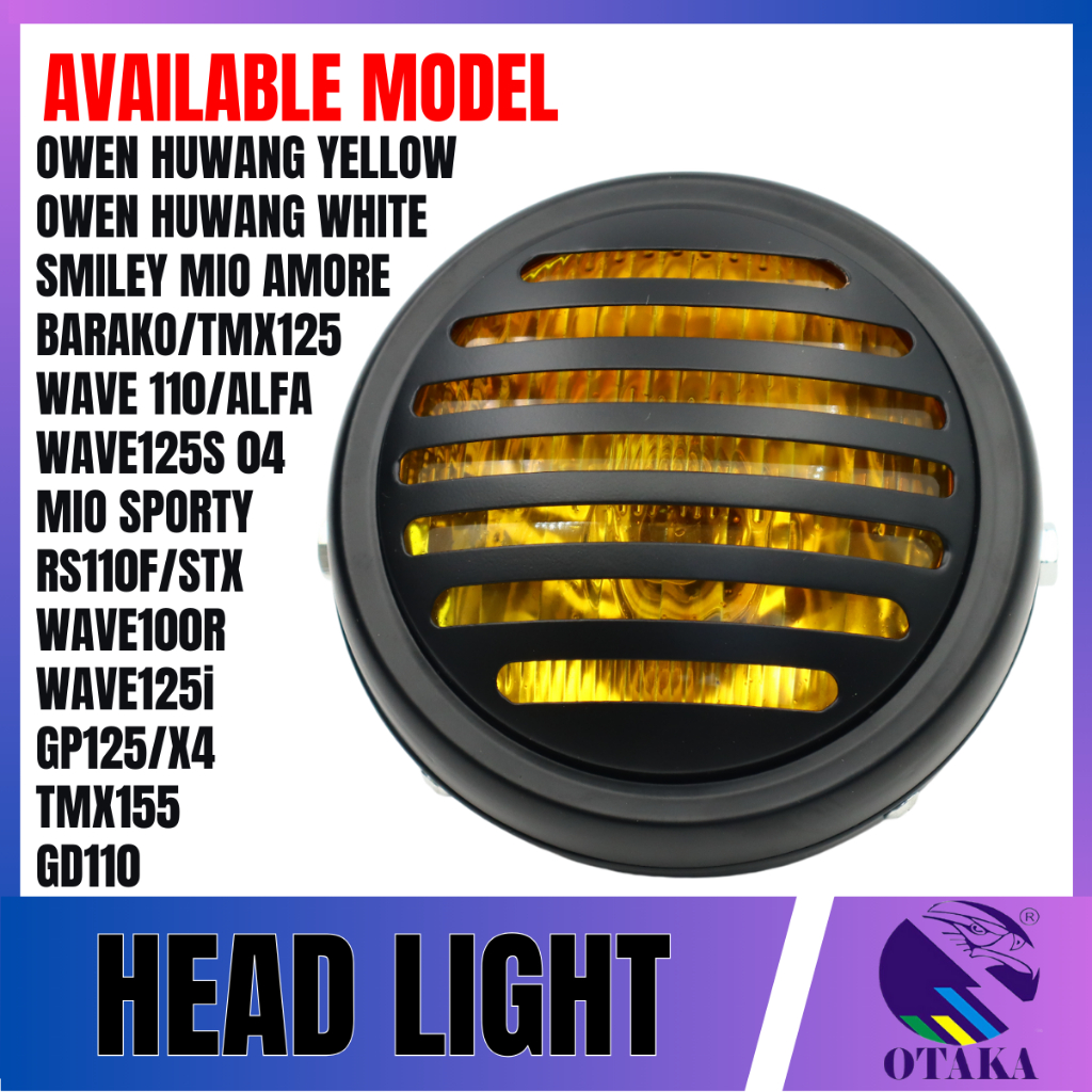 HEADLIGHT FOR MOTORCYCLE WAVE 125i/GP 125/ X4/WAVE100R/MIO AMORE/GD110 ...