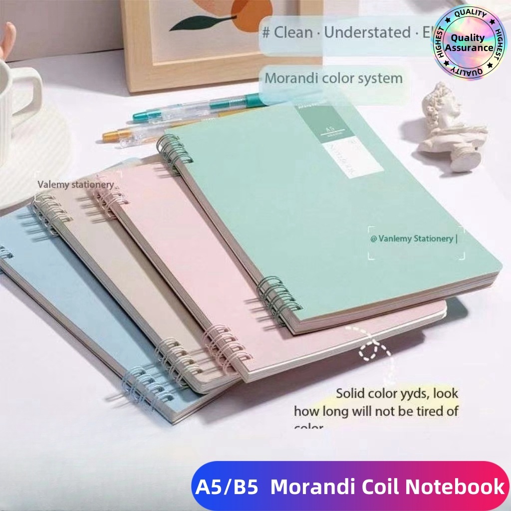 60Sheets Coil Notebook A5/B5 Morandi Spring Notebook Color Notebook ...