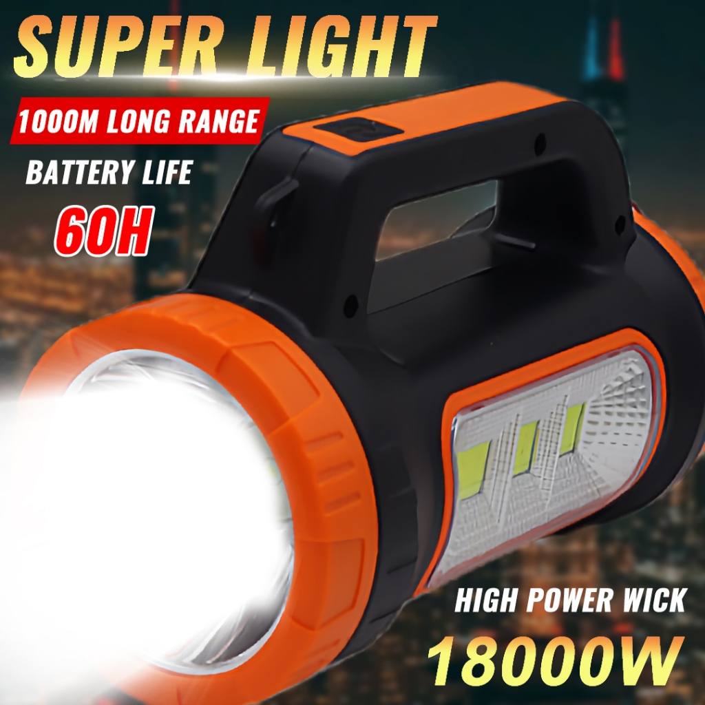 Outdoor camping solar flashlight super bright rechargeable waterproof ...