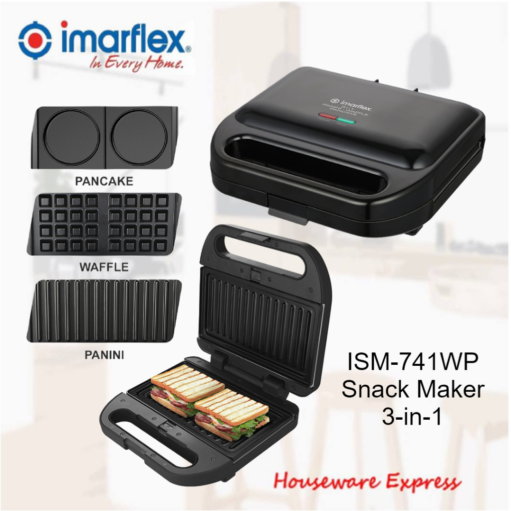 Imarflex ISM741WP 3 in1 Snack Maker ISM-741WP (Houseware Express) | Shopee Philippines