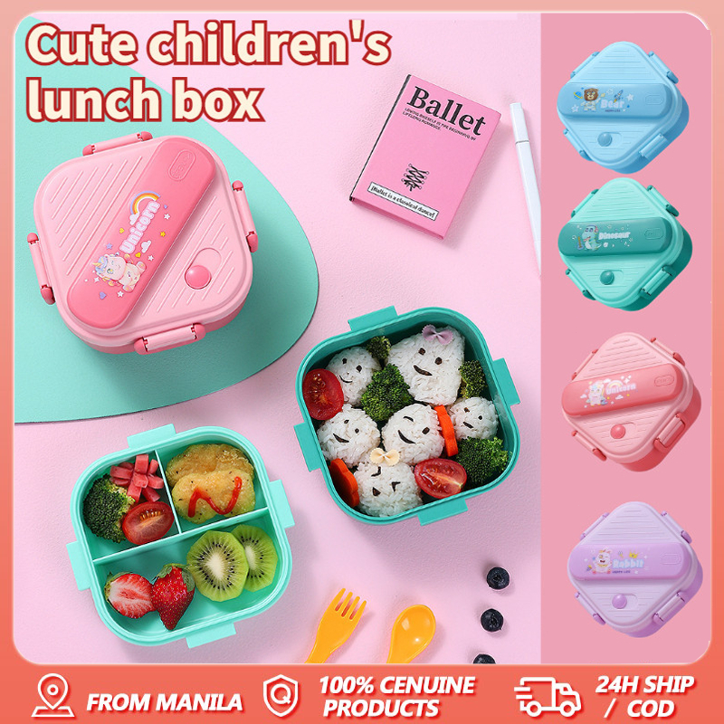 Cute Lunch Box Student Portable Bento Box with Compartment Kids Cartoon ...
