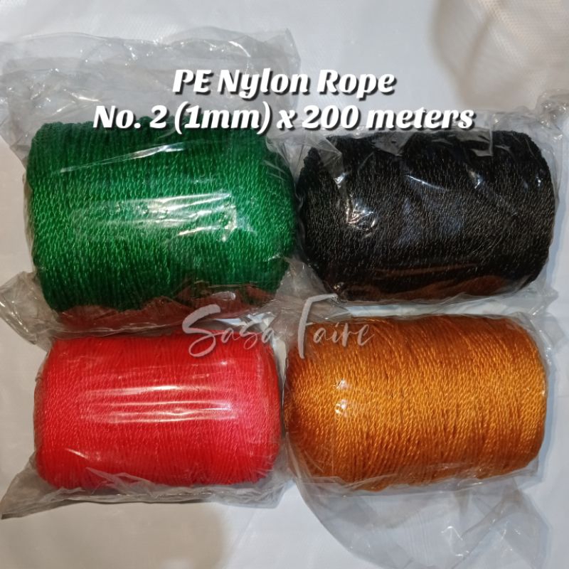 PE Nylon Rope No.2 (1mm x 200 meters) Polyethylene Rope / Tali / Lubid ...