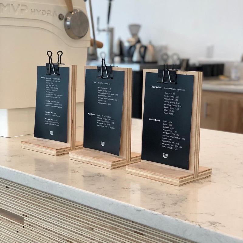 Minimalist Wood Sign Holder, Restaurant Menu Holder, Menu holder, Menu ...