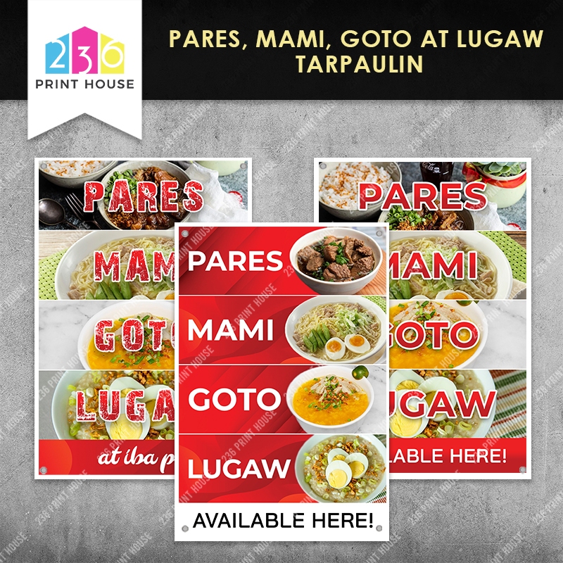 PARES MAMI GOTO LUGAW Tarpaulin Signage Banner • Business Tarpaulin • 3 sizes | Shopee Philippines