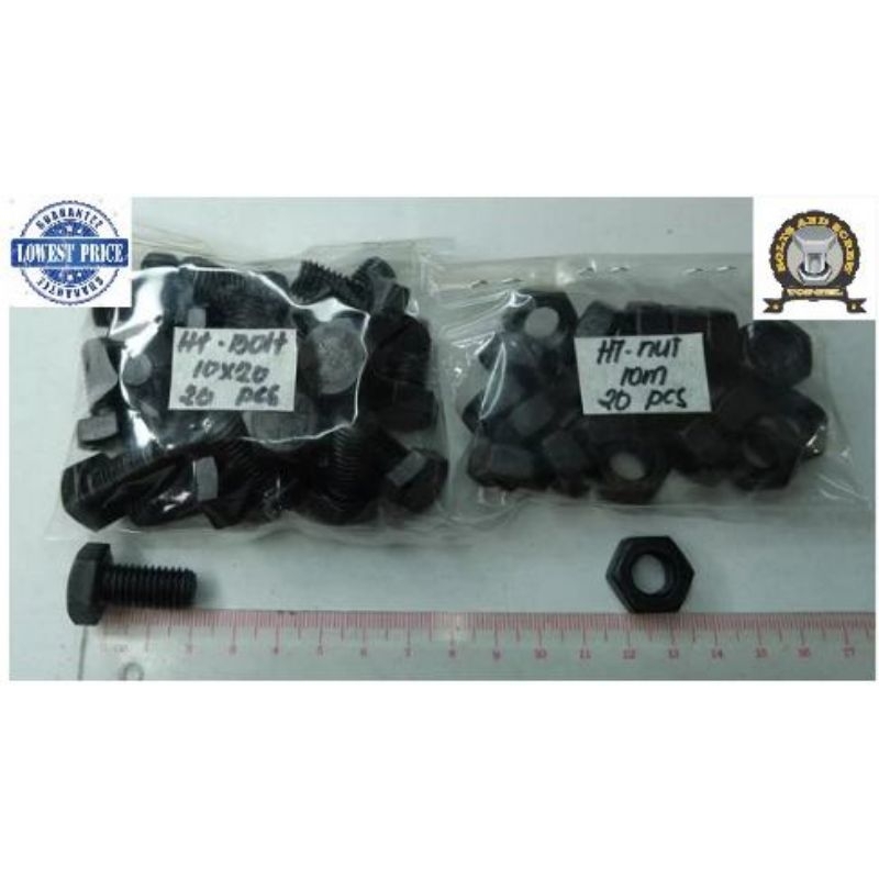 (20pcs) HI-TENSILE BOLT AND NUTS ONLY (10mm/Magaspang) | Shopee Philippines