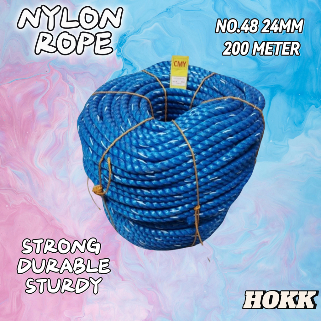 #48 24mm BLUE POLYETHYLENE ROPE (200 Meters)/NYLON ROPE/LUBID/TALI ...