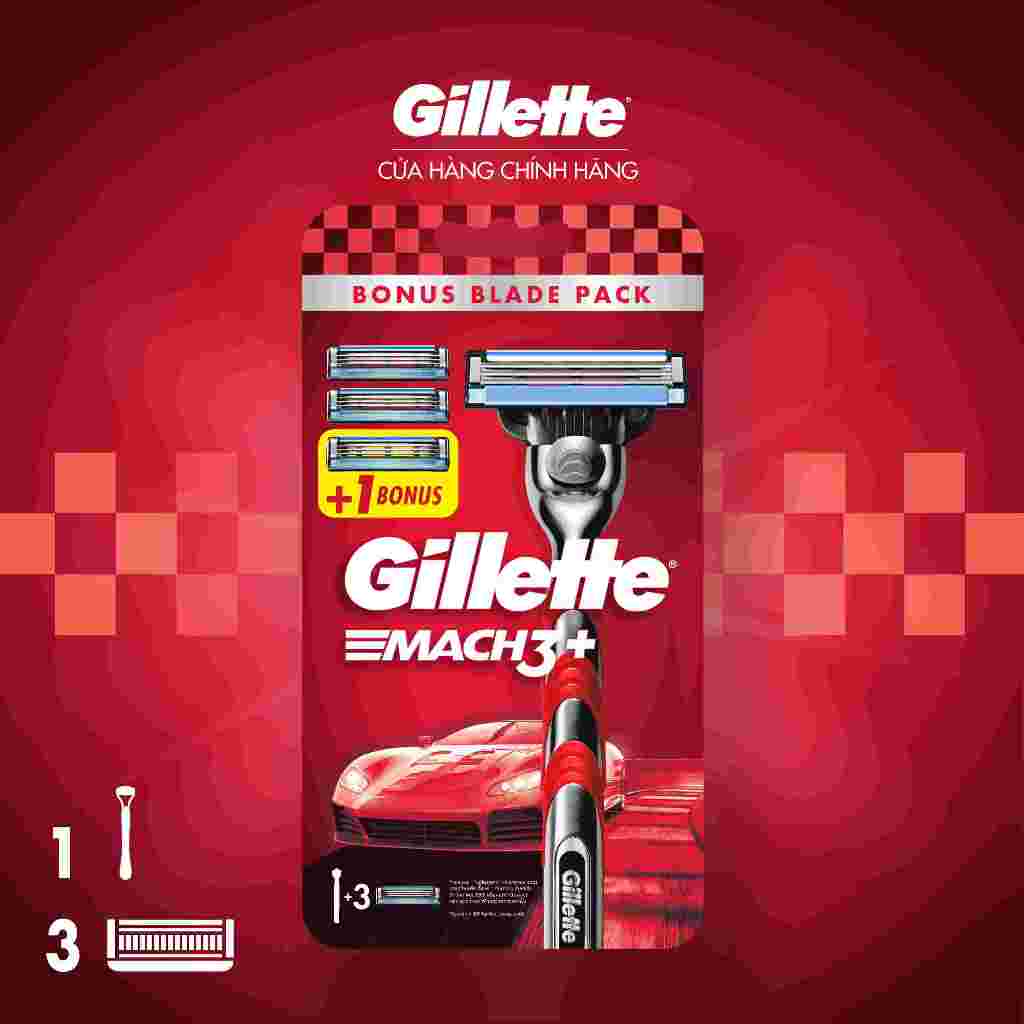 Gillette Mach3+ Red Razor 3up | Shopee Philippines